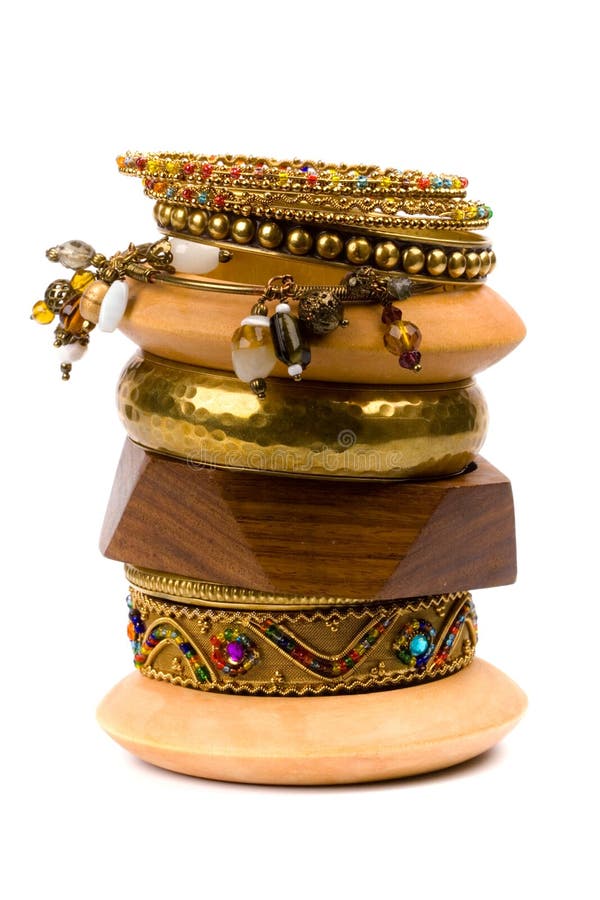 Stack of bracelets stock photo. Image of golden, armlet - 10764288