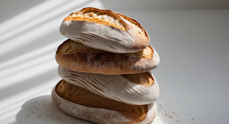 Stack of Bread with Different Colors and Textures Stock Photo - Image ...