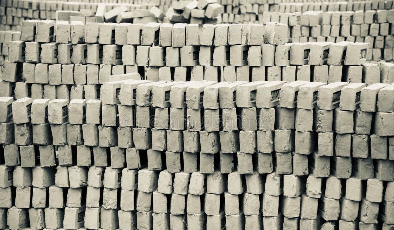 Stack of Bricks Around a Bricks Field Stock Photo - Image of ...
