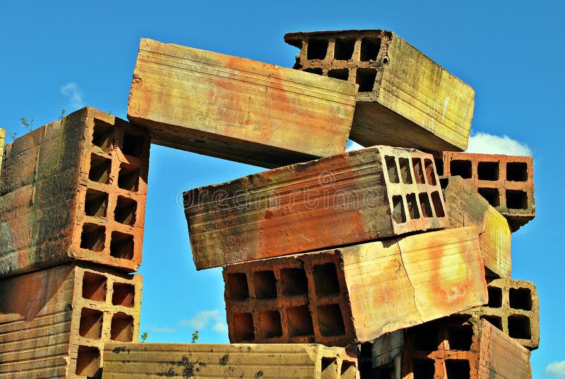 Stack of bricks stock image. Image of natural, cavity - 91690845