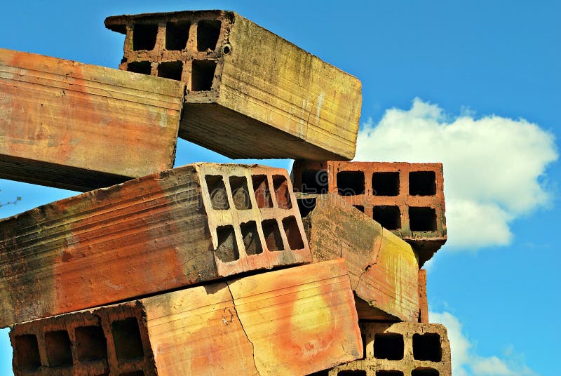 Stack of bricks stock photo. Image of bricks, construction - 91690944