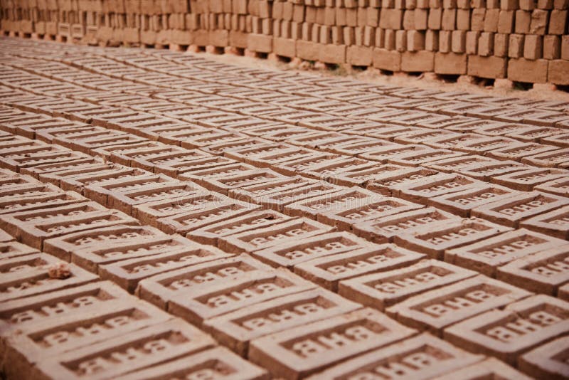 Stack of Bricks in a Brick Field Unique Photo Editorial Stock Image ...