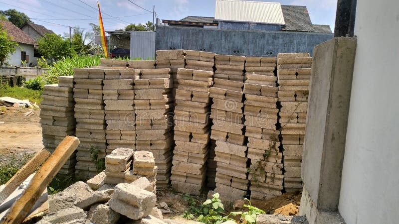 Stack of Bricks for Building Wall Construction Stock Photo - Image of ...