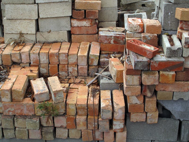 A Stack of Bricks and Concrete Blocks Stock Image - Image of backdrop ...