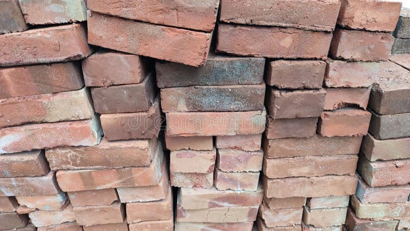 Pile of Bricks for Construction, Red Brick Made of Clay Stock Photo ...