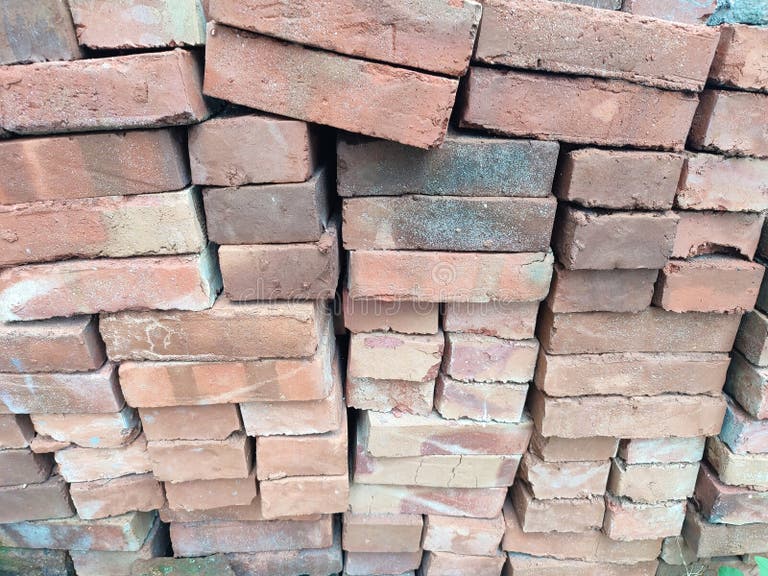 Pile of Bricks for Construction, Red Brick Made of Clay Stock Image ...