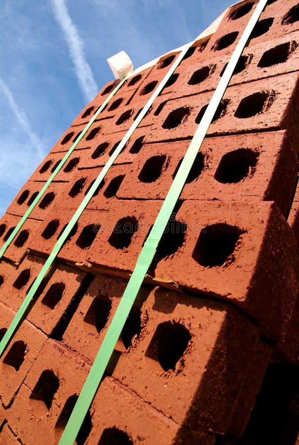 Stack of Bricks at Construction Site Stock Photo - Image of site ...