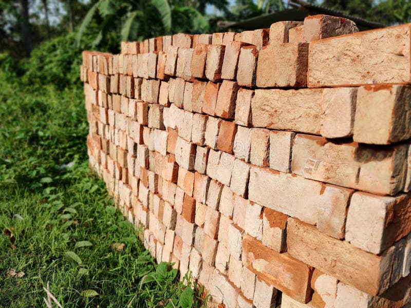 Stack of Bricks on a Field: a Rustic Touch To Construction and Nature ...