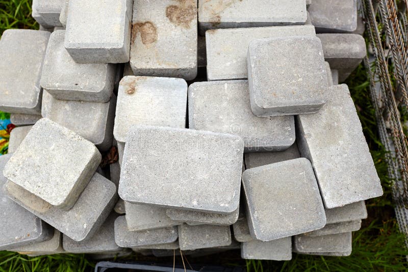 Stack of Bricks for Home Construction, Top View Stock Photo - Image of ...