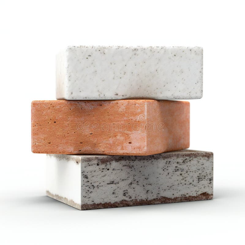 Stack of Bricks Isolated on a White Background Stock Illustration ...