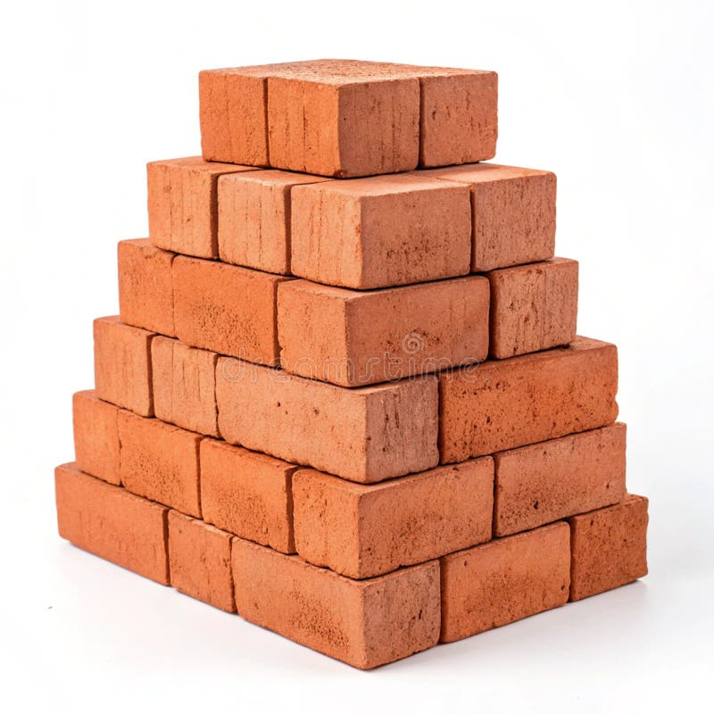 Stack of Bricks Isolated on White Background Stock Illustration ...