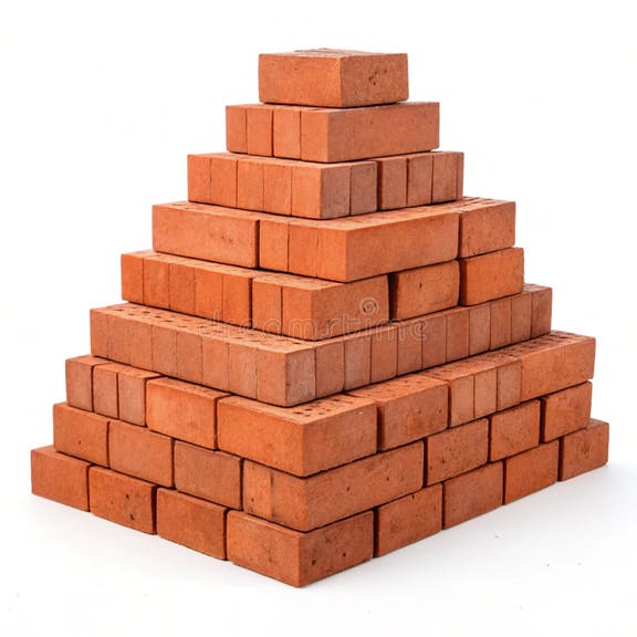Stack of Bricks Isolated on White Background Stock Illustration ...