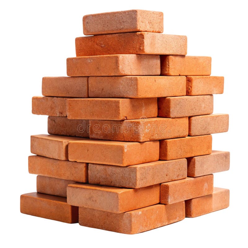 Stack of Bricks Isolated on White Background Stock Illustration ...
