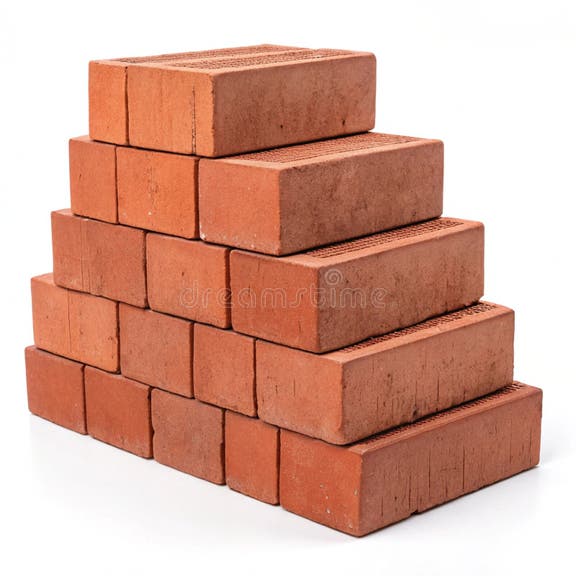 Stack of Bricks Isolated on White Background Stock Illustration ...