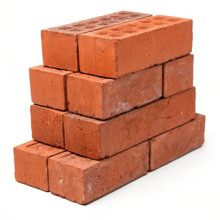 Stack of Bricks Isolated on White Background Stock Illustration ...