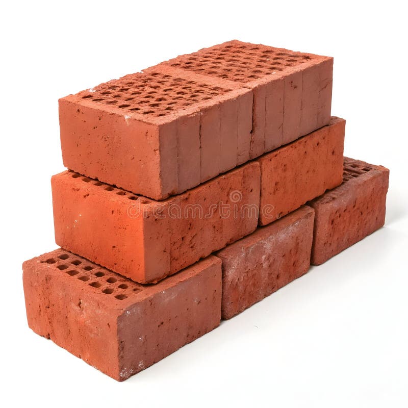 Stack of Bricks Isolated on White Background Stock Illustration ...