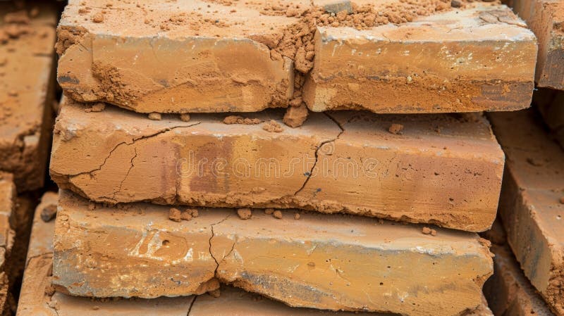 A Stack of Bricks Made from Compressed Earth Proving that Local and ...