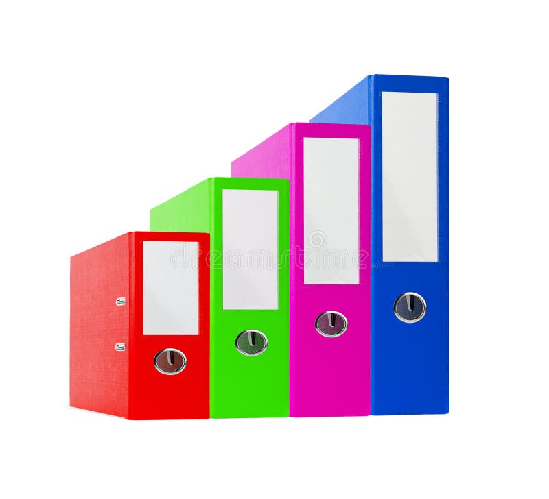 Stack of Bright Color Office Folders Stock Image - Image of organize ...