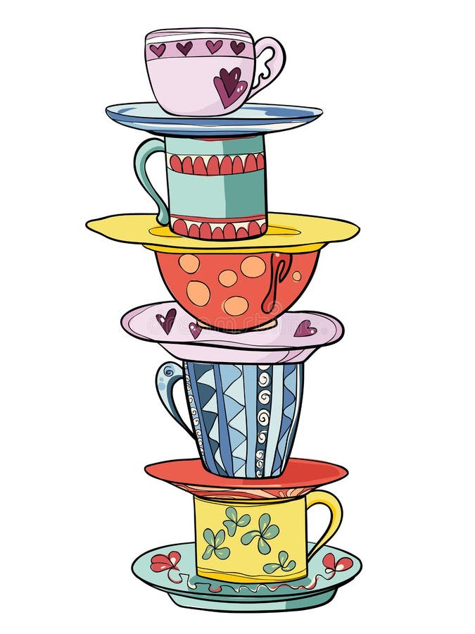Funny cups stock vector. Illustration of design, cups - 7061825
