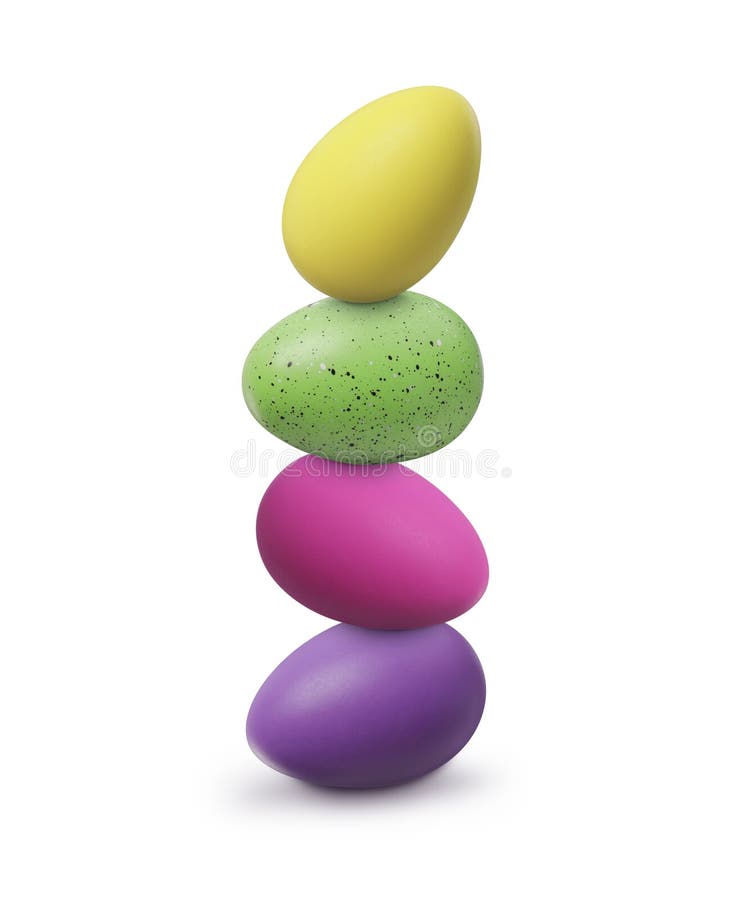 Stack of Bright Easter Eggs on White Background Stock Illustration ...