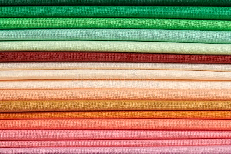 Stack of Bright Self-colored Cotton Fabrics As a Background Image Stock ...