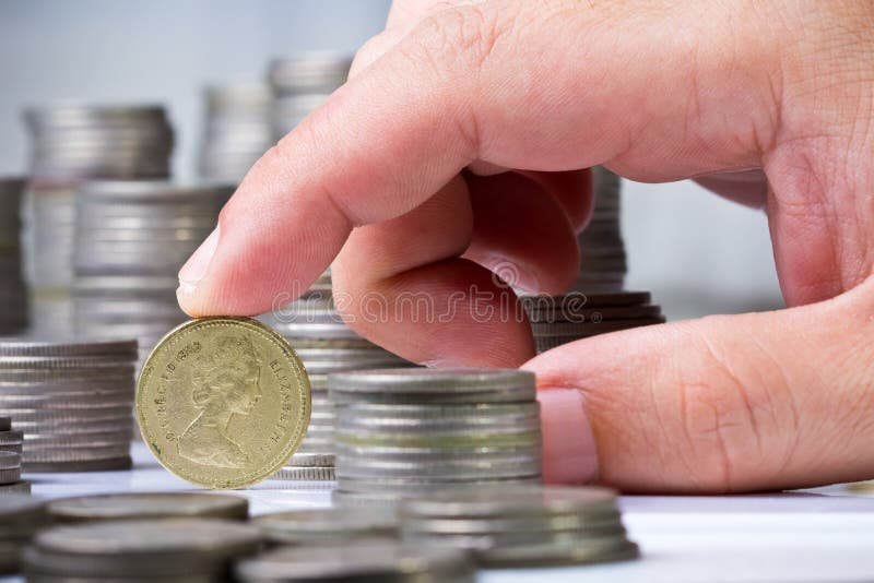 Stack Of British Pound Coins Editorial Stock Photo - Image of saving ...