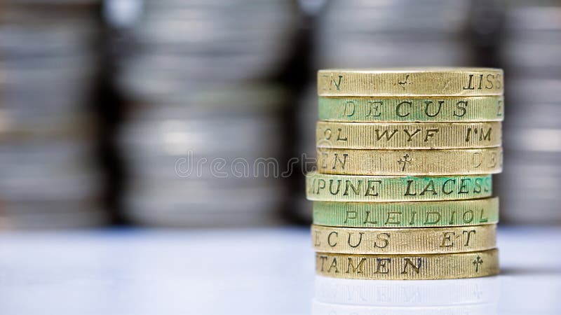 Stack of British Pound Coins Stock Photo - Image of rich, business ...
