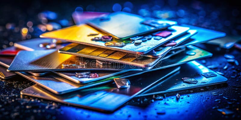 A Stack of Broken Credit Cards a Visual Representation of Financial ...