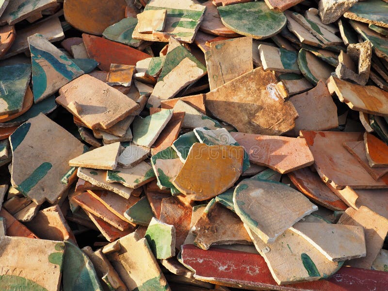 Stack of broken tiles stock photo. Image of pieces, tile - 53665792