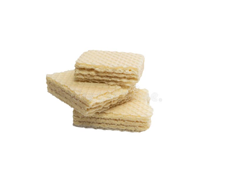 Stack of Broken Wafer Biscuits Isolated on White Background Stock Image ...
