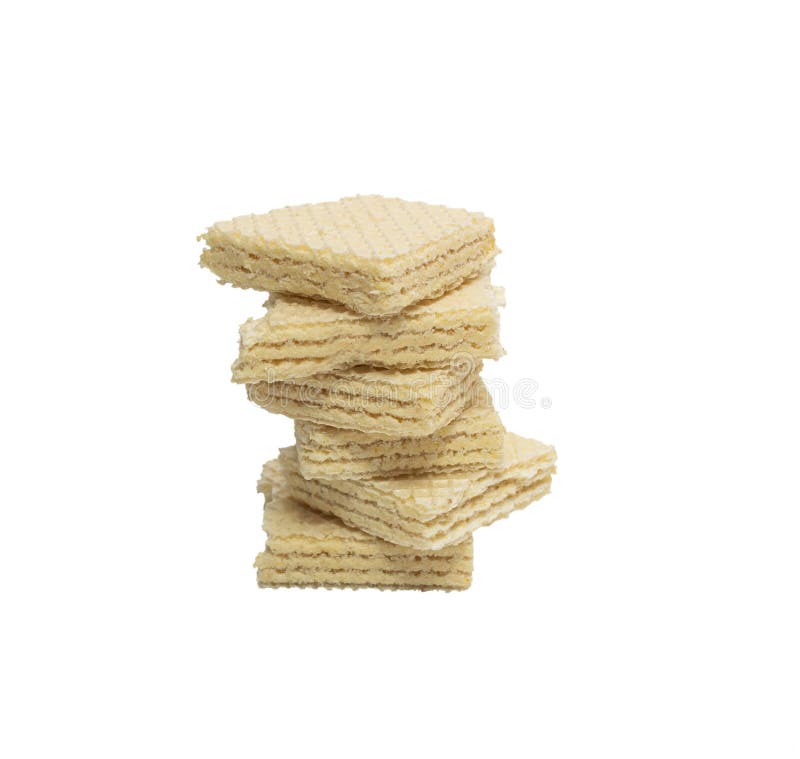 Stack of Broken Wafer Biscuits Isolated on White Background Stock Image ...