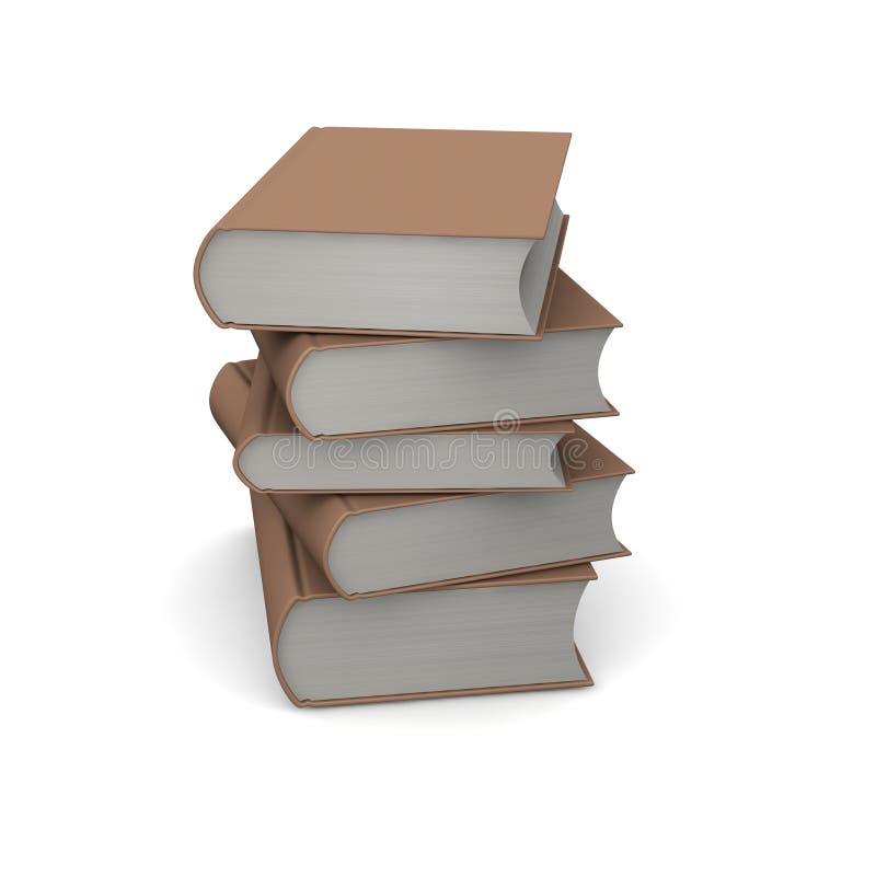 Stack of brown books stock illustration. Illustration of book - 13404360