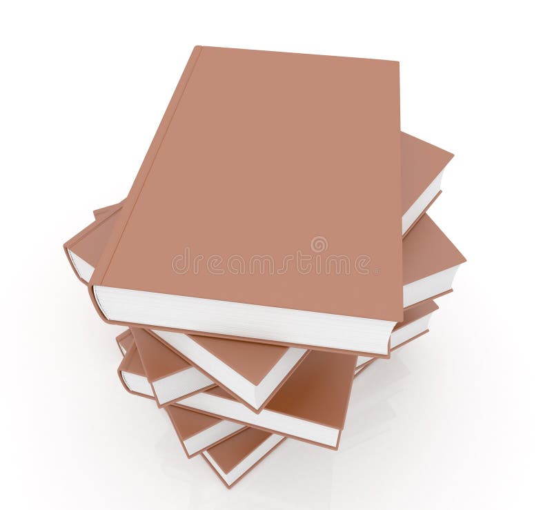 Stack of brown books stock illustration. Illustration of orange - 32220837