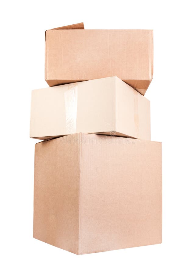 Stack of brown card box stock image. Image of shipping - 30884555