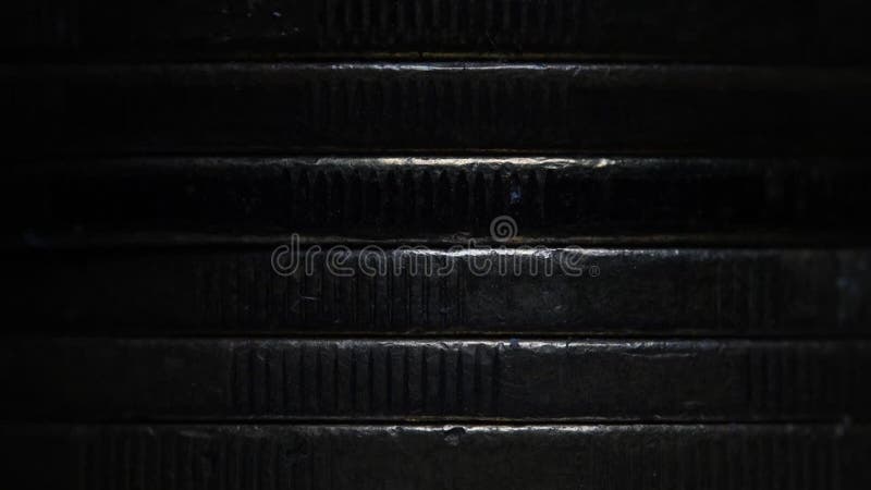 Stack of Brown Coins in Close-up, Texture of Old Coins, Dark Background ...