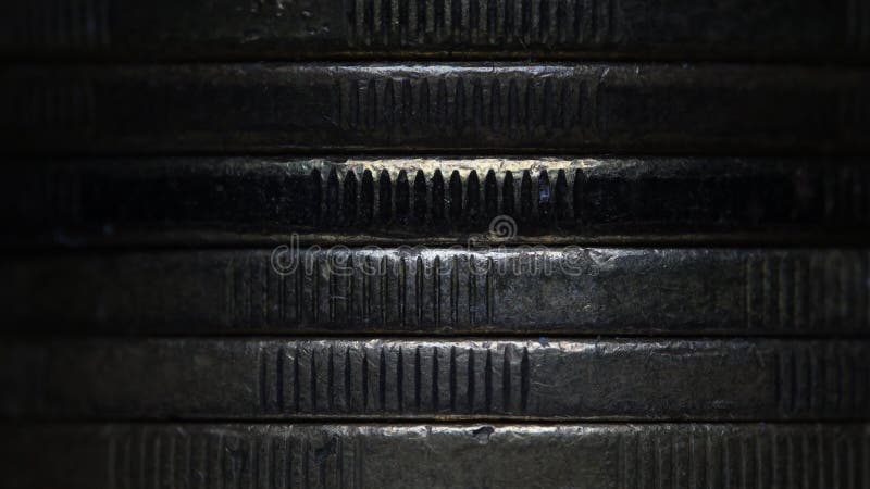 Stack of Brown Coins in Close-up, Texture of Old Coins, Dark Background ...