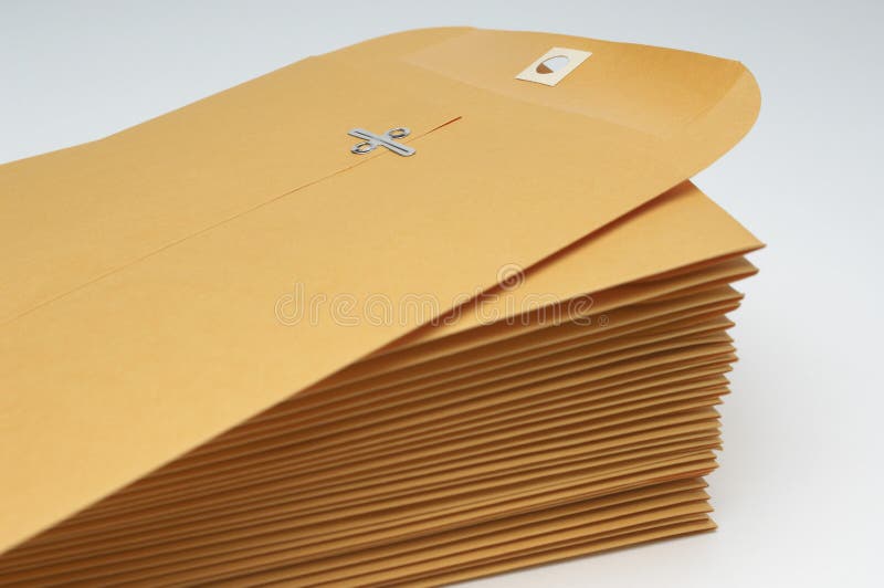 Stack of Brown Envelopes stock image. Image of clipping - 29661787