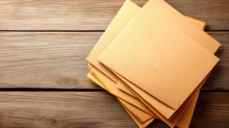 Stack of Brown Envelopes on a Wooden Table, Ready for Mailing or ...