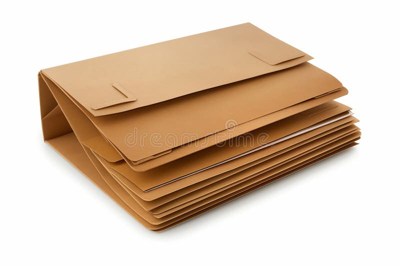 Stack of Brown Leather Folders Stock Photo - Image of material, office ...