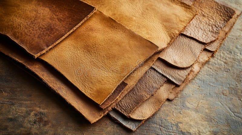 Stack of Brown Leather Swatches. Stock Photo - Image of vintage ...