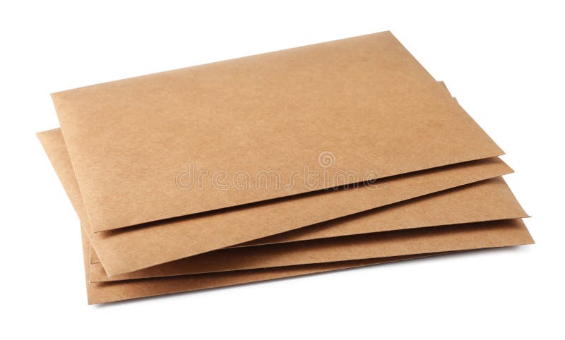 Stack of Brown Letters on White Background Stock Image - Image of ...