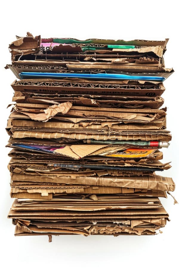 A Stack of Brown Paper with Scissors on Top. Perfect for DIY and Craft ...