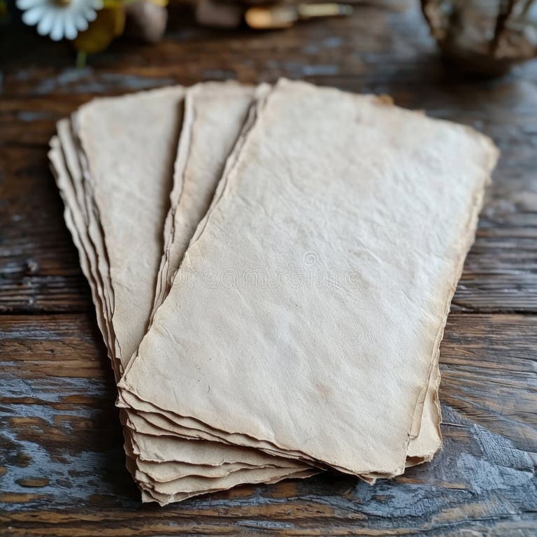 A Stack of Brown Paper Sheets Neatly Arranged Creating an Aesthetic and ...