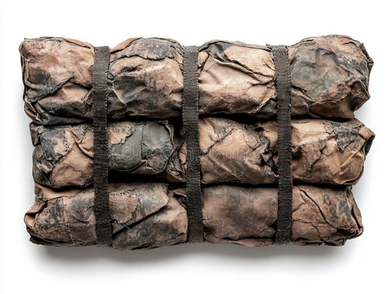 Stack Brown Paper Wrapped Black String White Background Stock Photos ...