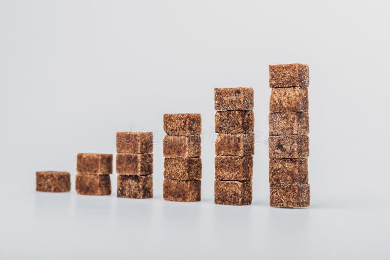 Stack of Brown Sugar Cubes Arranged Stock Image - Image of unrefined ...