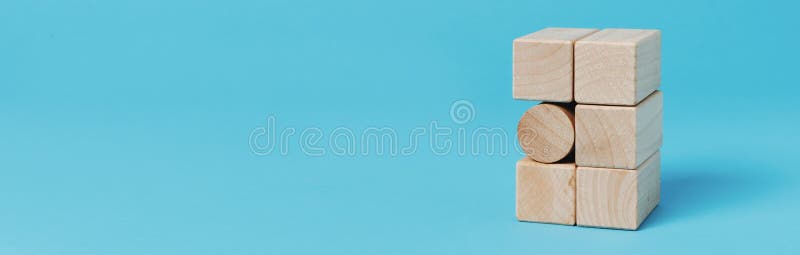 Stack of Building Blocks, Banner Format Stock Image - Image of ...