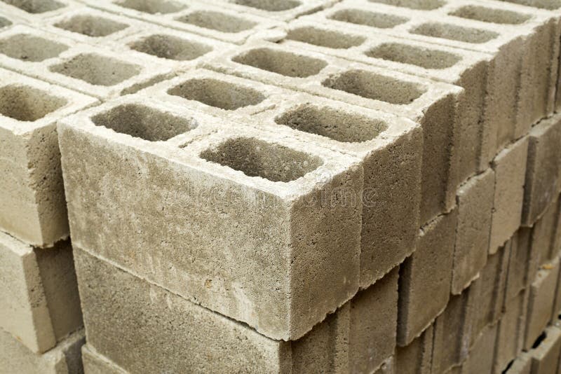 Stack of Cement Blocks at the Construction Site Stock Photo - Image of ...