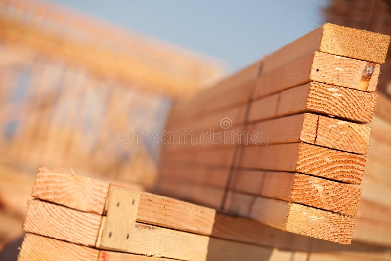Stack of Building Lumber stock photo. Image of contractor - 14312334