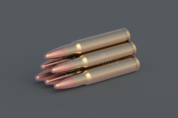 Stack of Bullets for Assault Rifle Stock Illustration - Illustration of ...