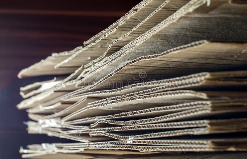Stack of Corrugated Paperboard Folded on Top of Each Other Stock Image ...